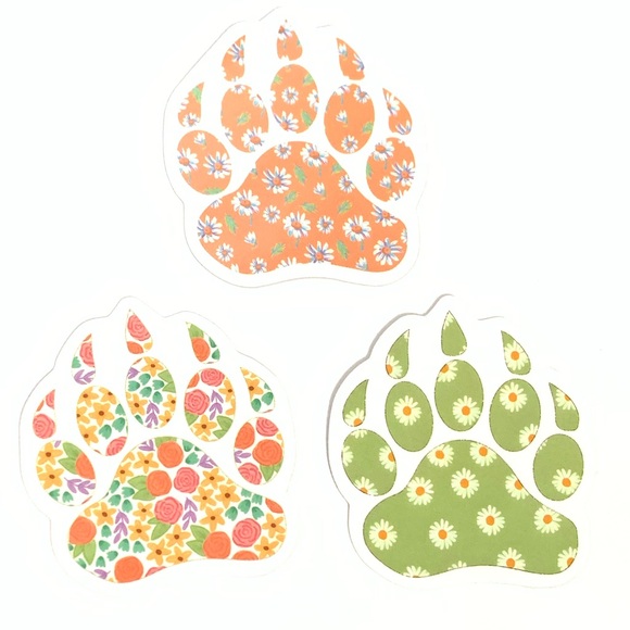 Accessories | Floral Bear Paw Stickers Set | Poshmark
